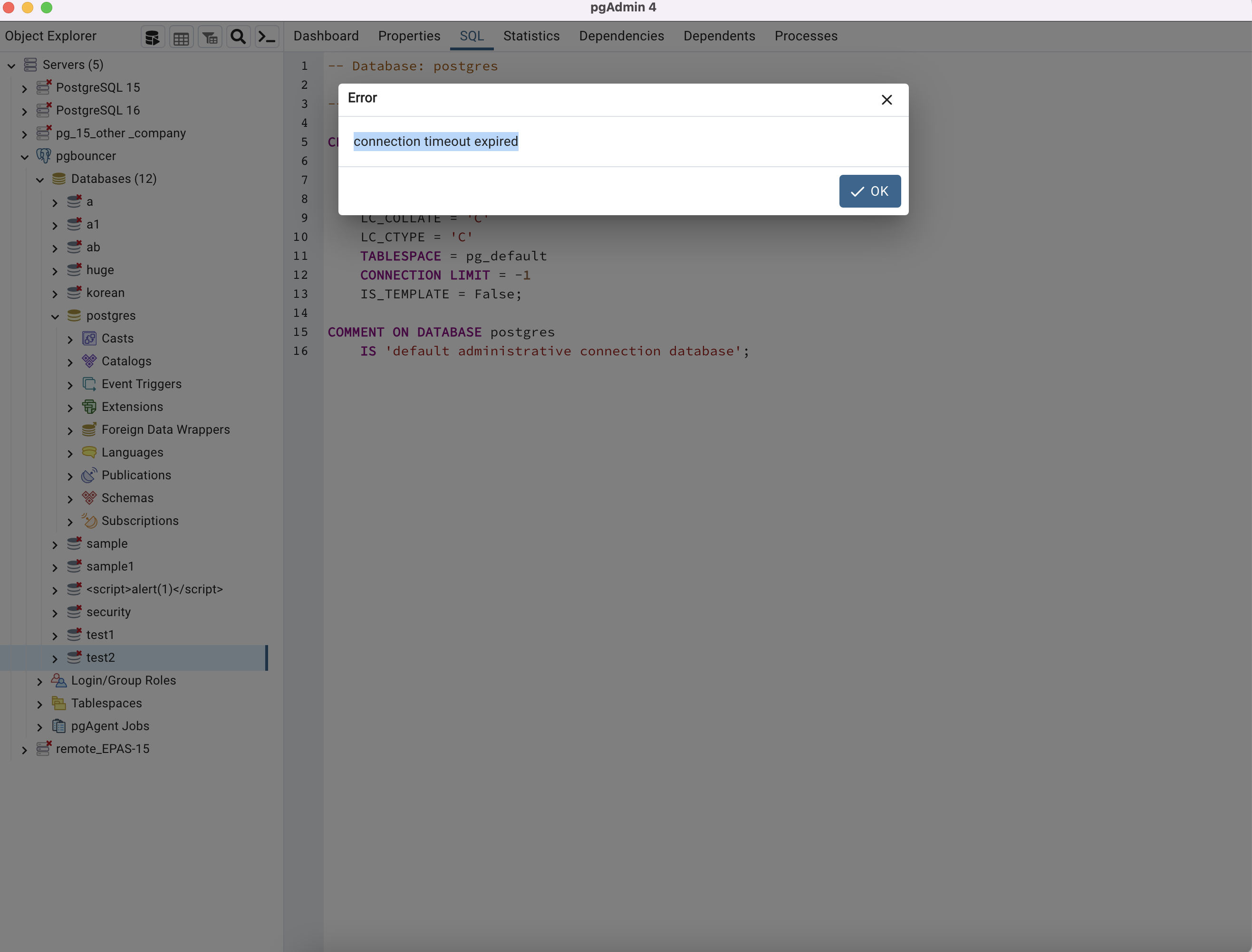prepared statement "$1" does not exist · Issue #6285 · pgadmin-org/pgadmin4 · GitHub