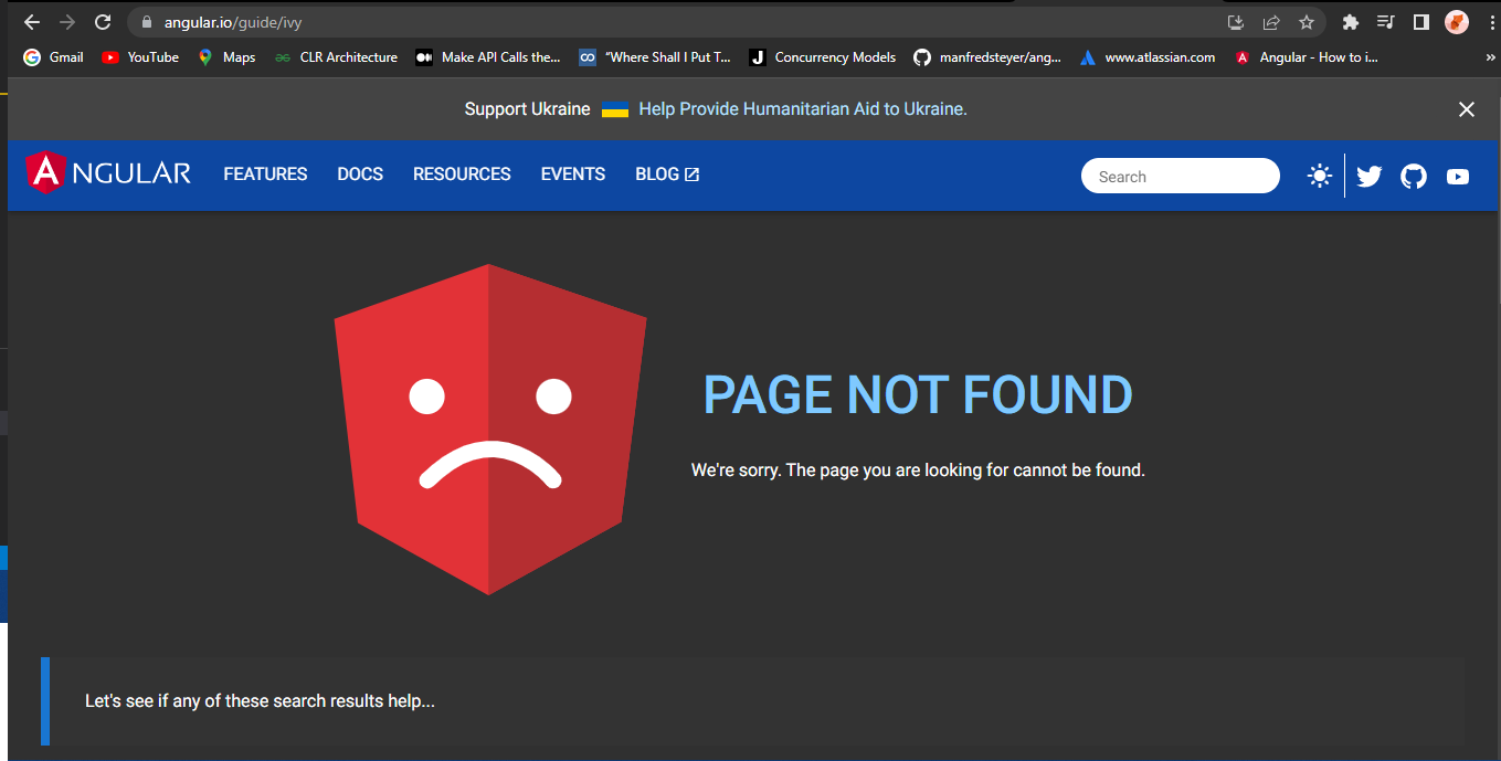 Ivy URL shows page not found · Issue #46717 · angular/angular · GitHub