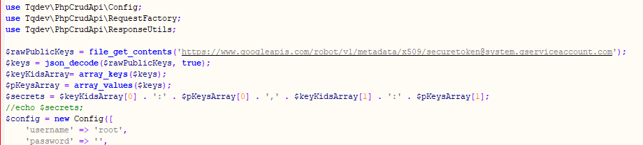 Google Firebase JWT authorization to CRUD API fails · Issue #606 · mevdschee/php-crud-api · GitHub