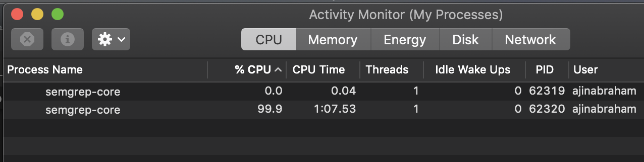 Semgrep consume all of the CPU, Possible Regex DoS inside the engine ...