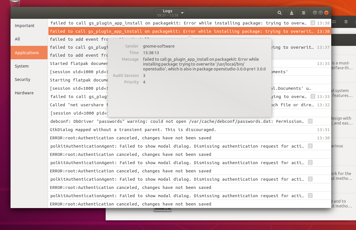 Ubuntu: Cannot Install both openstudio and openstudioapplication (conflicting symlinks and ...