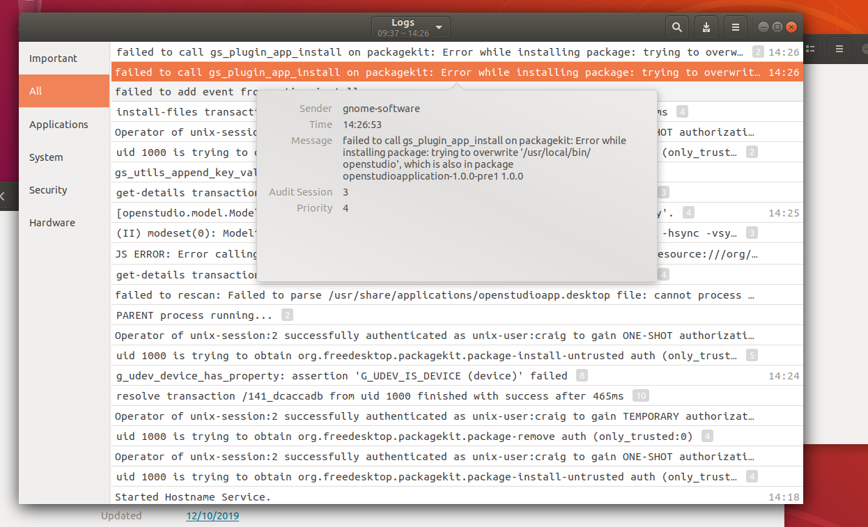 Ubuntu: Cannot Install both openstudio and openstudioapplication (conflicting symlinks and ...