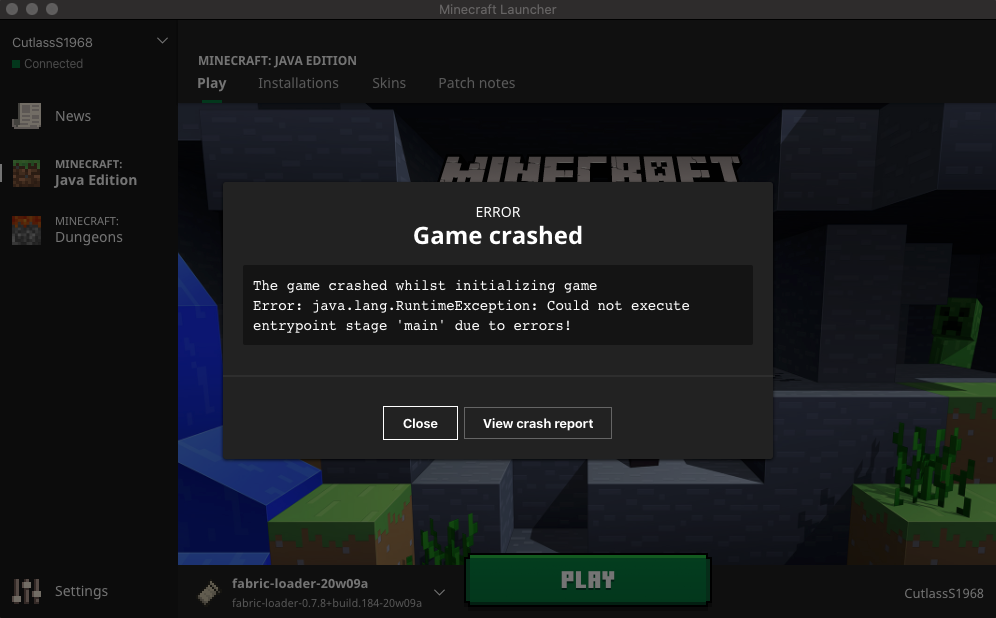 Game crashing during launch on current snapshot version (20w09a) [Bug ...