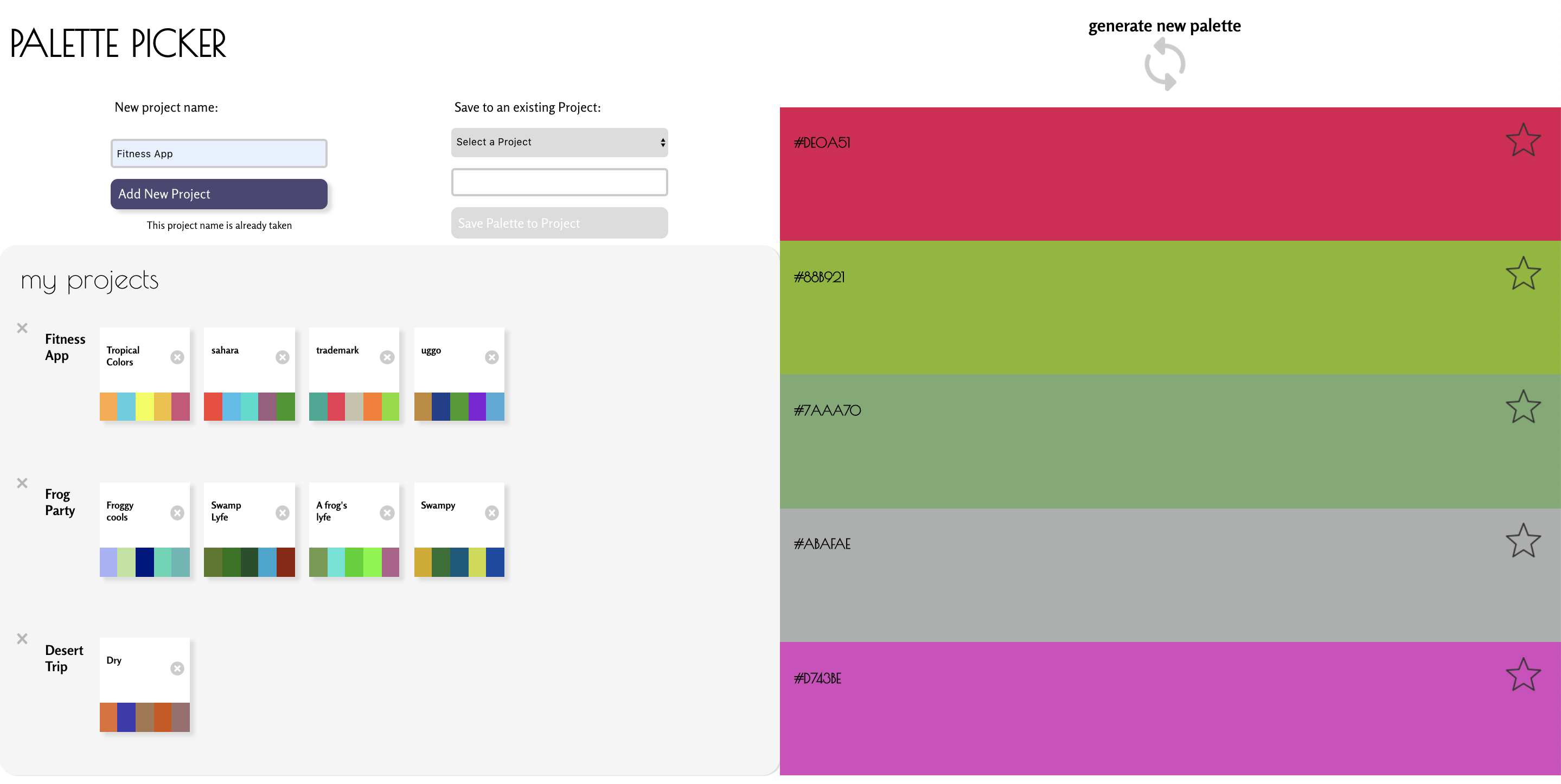 GitHub - kimmichurri/FE-Palette-Picker