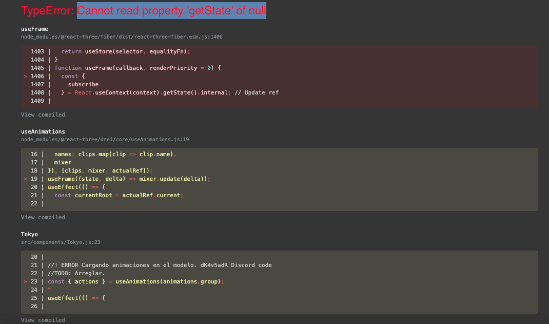 useAnimations cannot read property 'getState' of null · Issue #392 · pmndrs/drei · GitHub