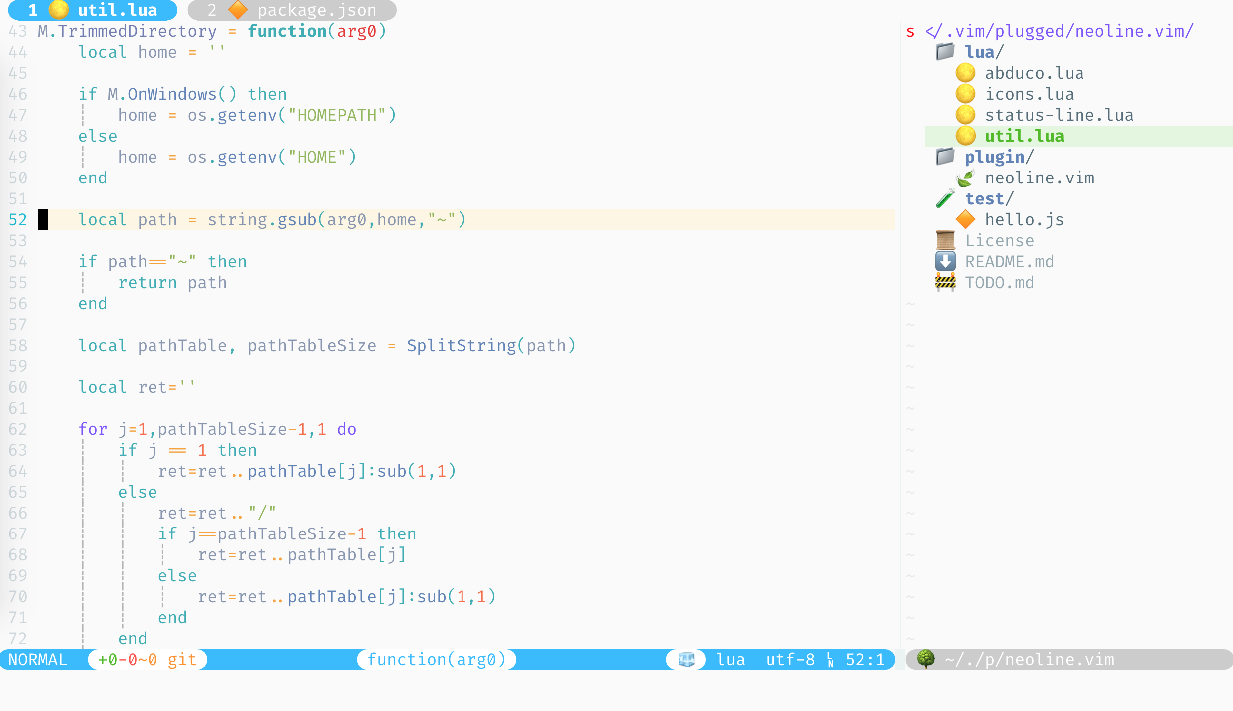 GitHub - adelarsq/neoline.vim: Status Line for Neovim focused on beauty ...