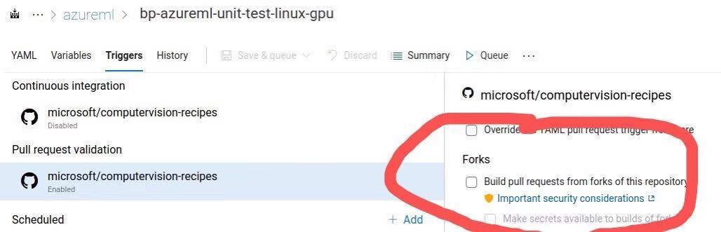 [BUG] PR from fork won't trigger AML pipelines · Issue #461 · microsoft/computervision-recipes ...