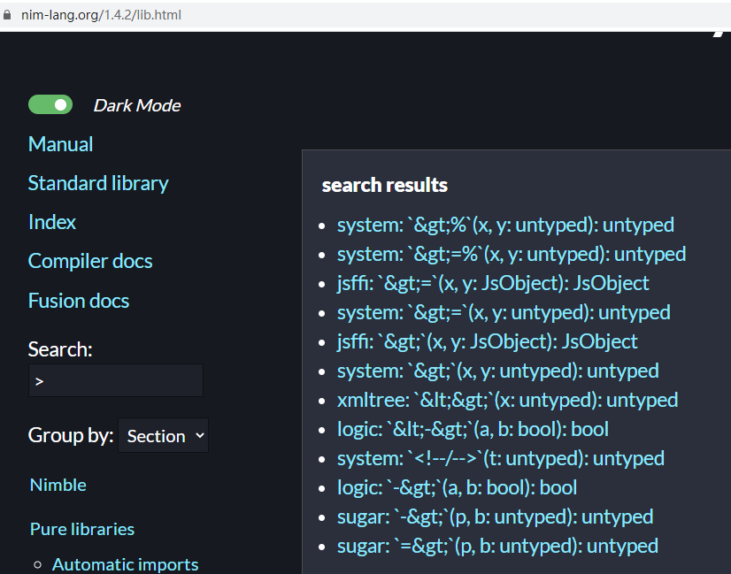 shows as `&` in docs · Issue #16364 · nim-lang/Nim · GitHub