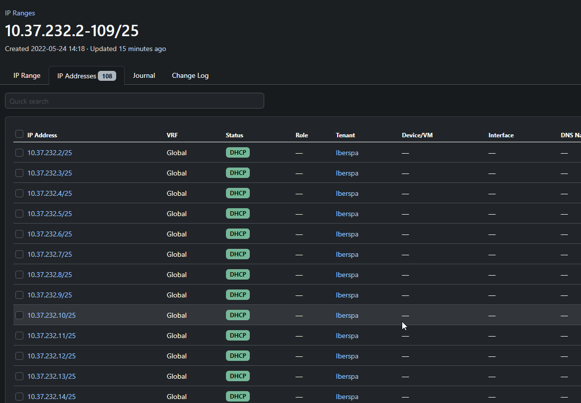 Collapsable DHCP IP ranges · Issue #9412 · netbox-community/netbox · GitHub