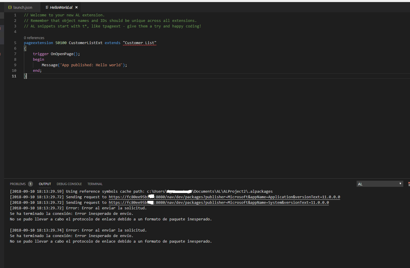 Unexpected error when trying to get symbols · Issue #3590 · microsoft/AL · GitHub