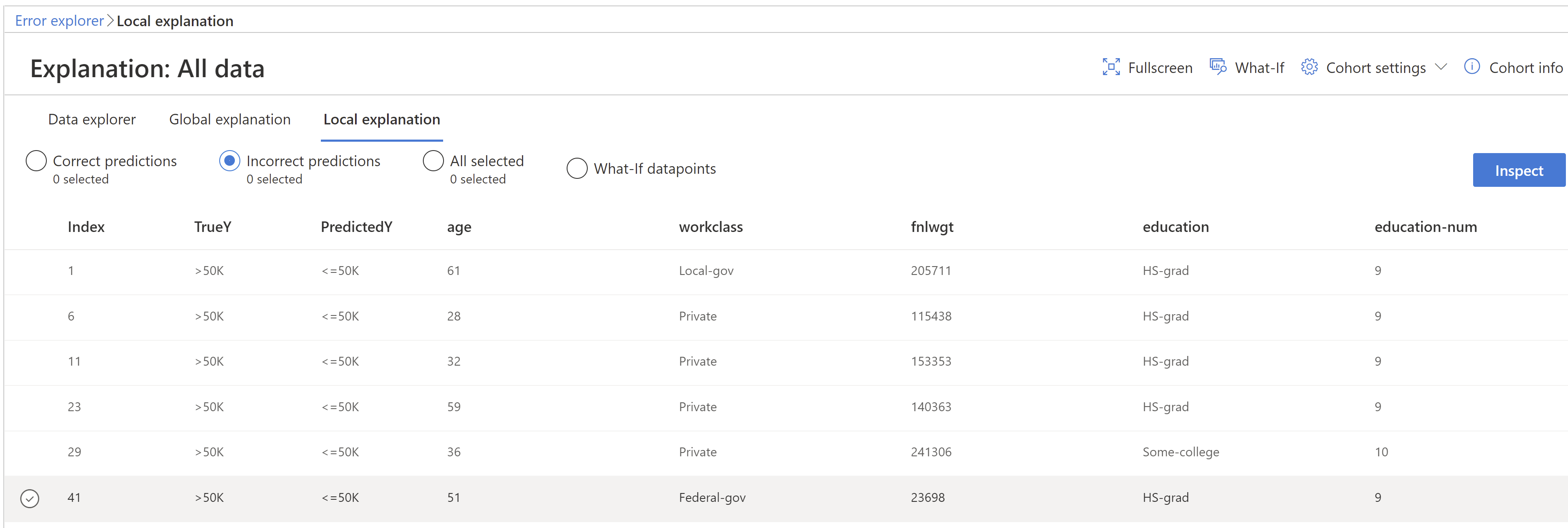 [Error Analysis] The dashboard crashes when selecting one row to inspect from the raw data table ...
