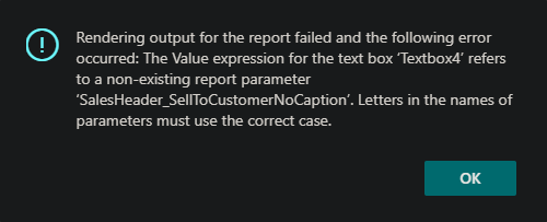 Non-existing report parameter when using IncludeCaption in report ...