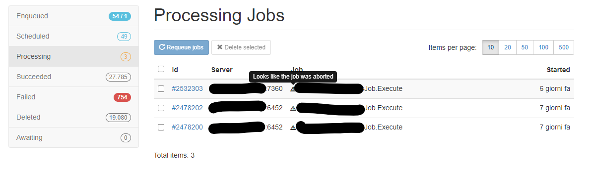 Aborted jobs in processing never being processed and queued jobs with no queue · Issue #2157 ...