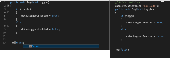 [BUG] Clicking auto complete popups in loliscript editor will fill in ...