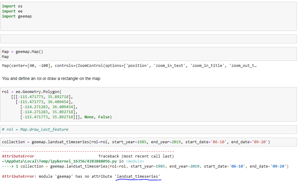 The error in geemap.landsat_timeseries · gee-community geemap · Discussion #788 · GitHub