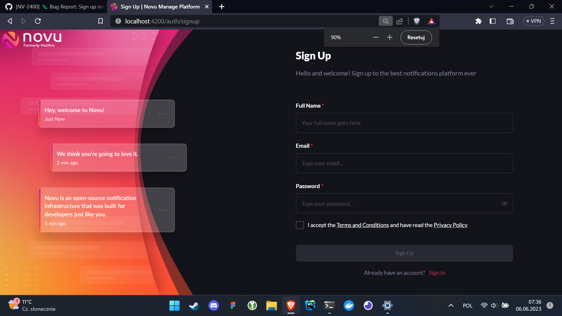 [NV-2400] 🐛 Bug Report: Sign up not working for docker based deployment · Issue #3554 · novuhq ...