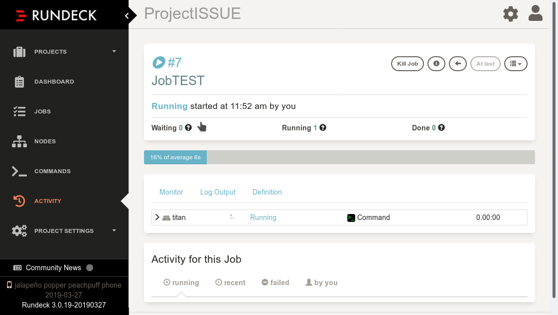 Running Tab Of Job Shows Nothing Initially · Issue 4674 · Rundeck 
