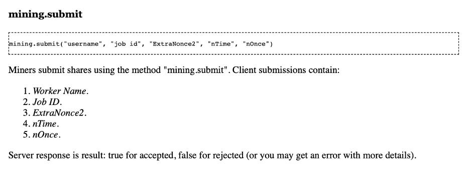 Quick Start Tutorial for mining.submit method · Issue #25 · stratum-mining/sv2-spec · GitHub