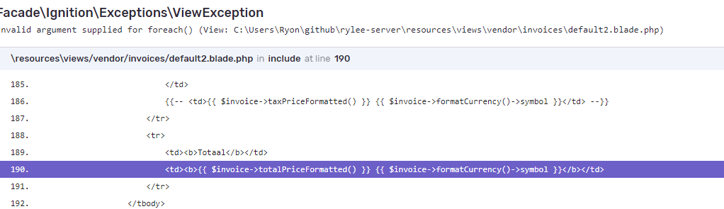 ->tax() undefined · Issue #57 · ConsoleTVs/Invoices · GitHub