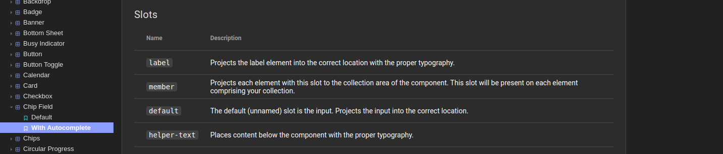 [Storybook][Docs][chipfield] Unclear slots · Issue #132 · tyler-technologies-oss/forge · GitHub