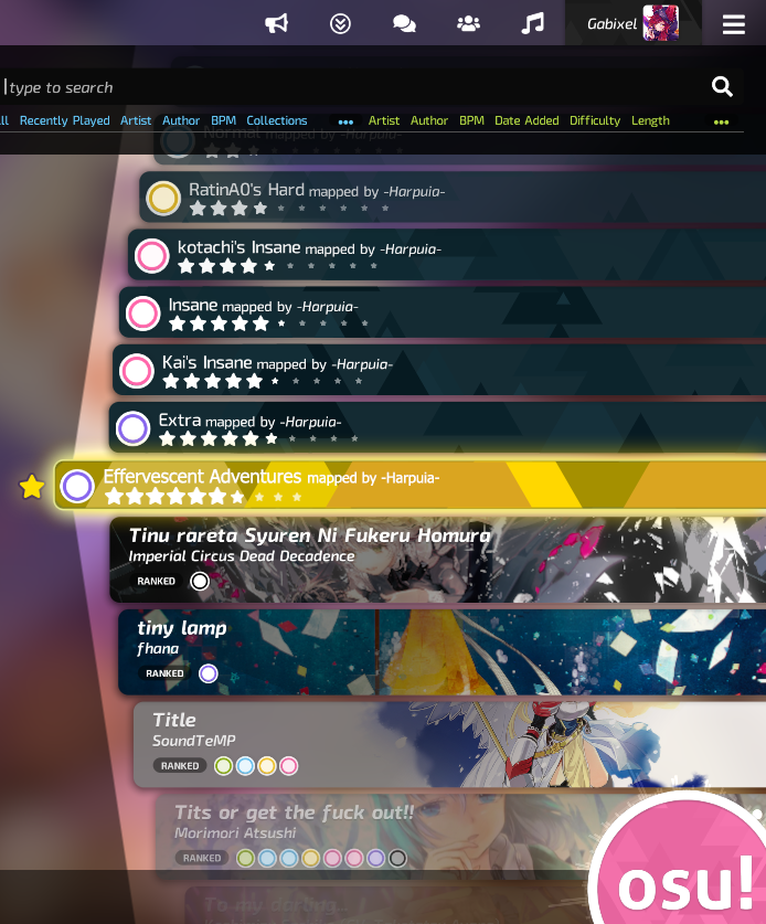Highlight the recommended difficulty · Issue #5172 · ppy/osu · GitHub