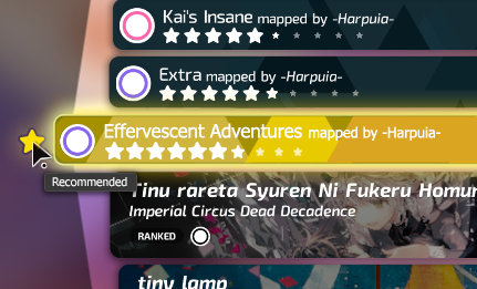 Highlight the recommended difficulty · Issue #5172 · ppy/osu · GitHub