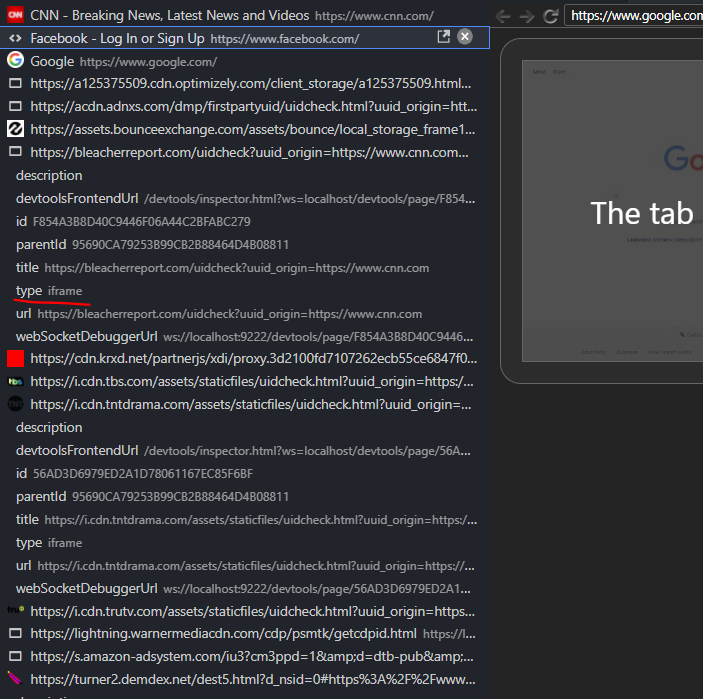 iframes are shown as targets on the side-panel · Issue #317 · microsoft/vscode-edge-devtools ...