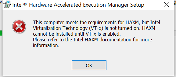 Unable to get haxm install · Issue #398 · intel/haxm · GitHub