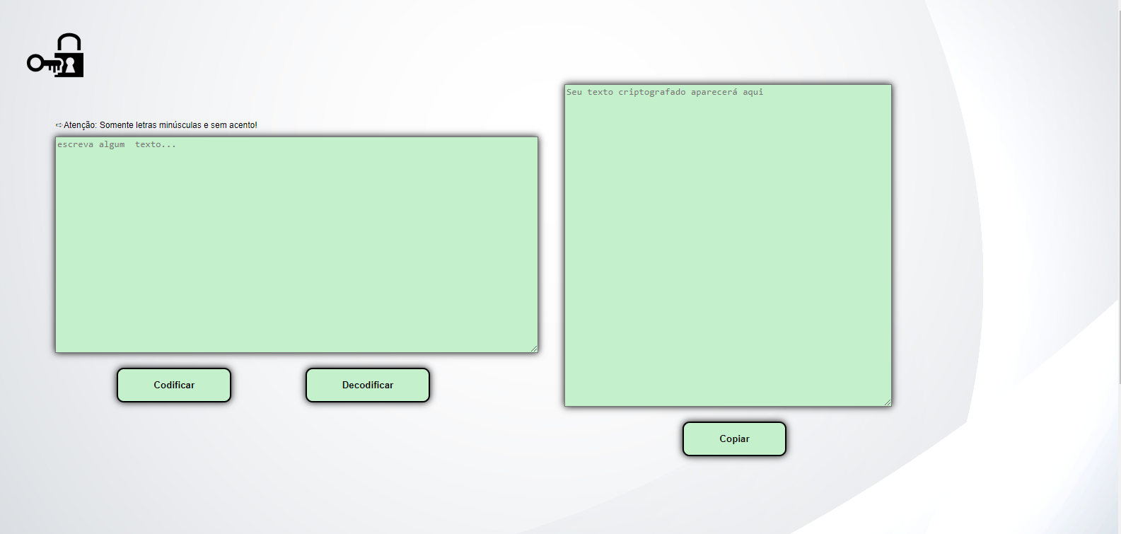 GitHub - glaucorodrigo/decodificador: Página para encriptar e desencriptar palavras