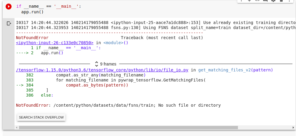 When trying to train attention_ocr, I am facing the following issue ...