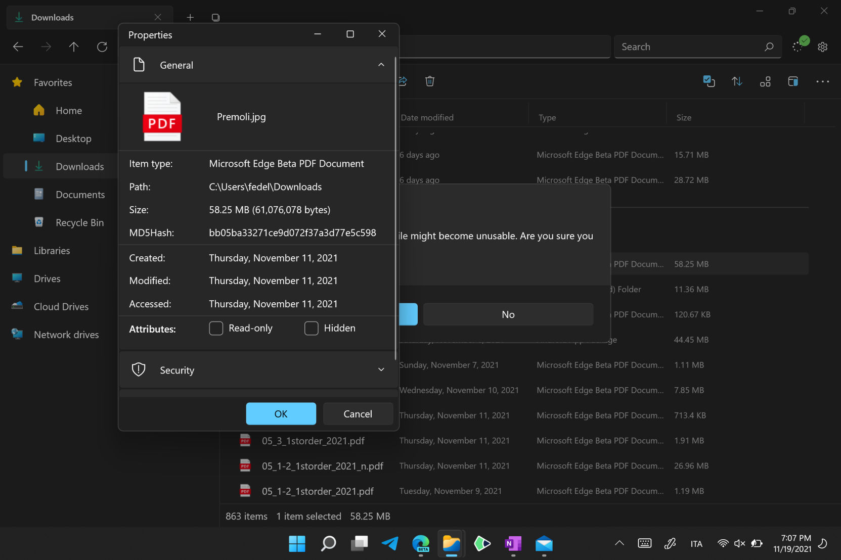 Bug Rename Warning Prompt Shouldnt Display When Renaming Files From The Properties Window 8777