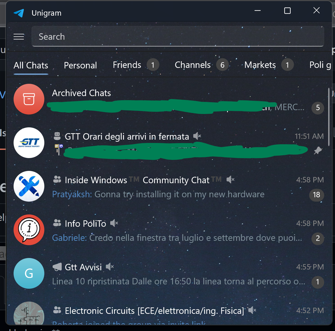 Chat background goes under chats list with a small window · Issue #2644 · UnigramDev/Unigram ...