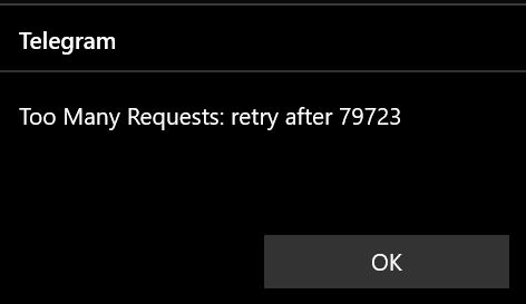 Wrong "too many attempts" message · Issue #943 · UnigramDev/Unigram · GitHub