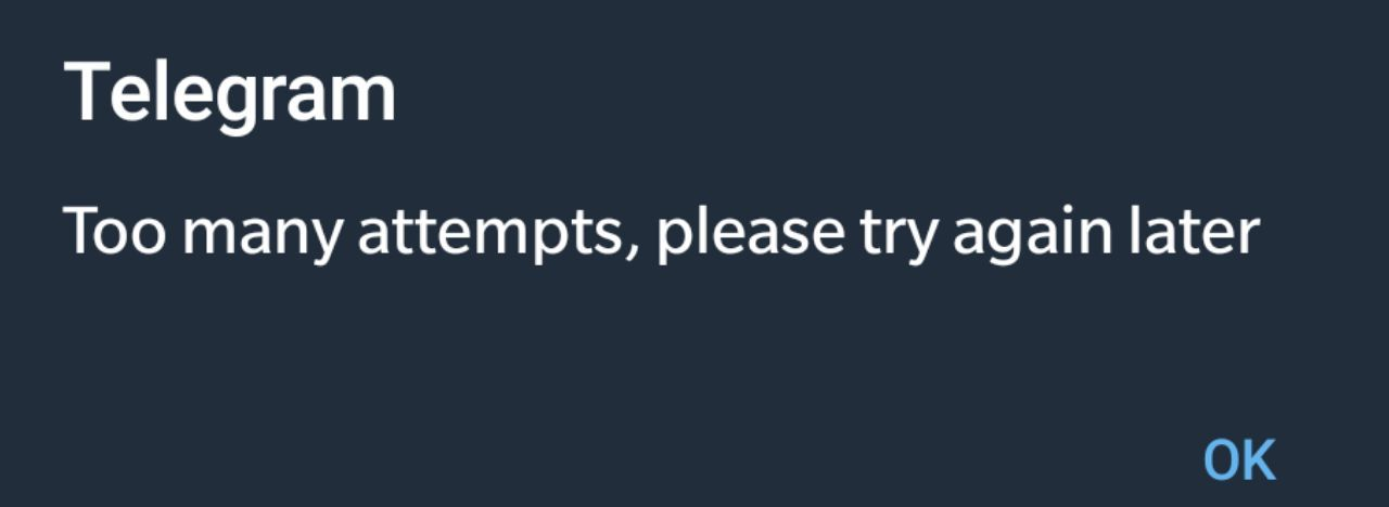 Wrong "too many attempts" message · Issue #943 · UnigramDev/Unigram · GitHub