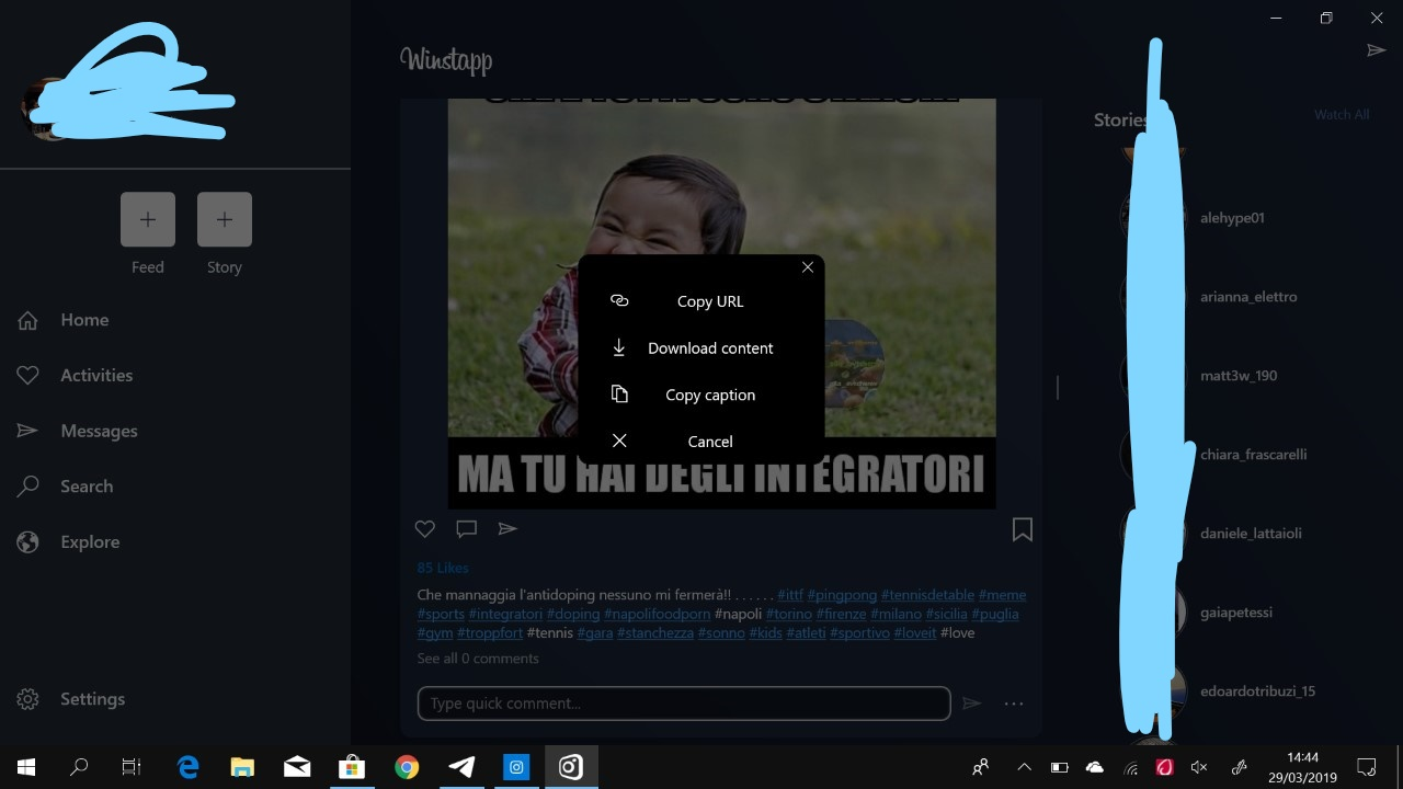 Use native context menus for posts options · Issue #63 · MahStudio/Winsta · GitHub