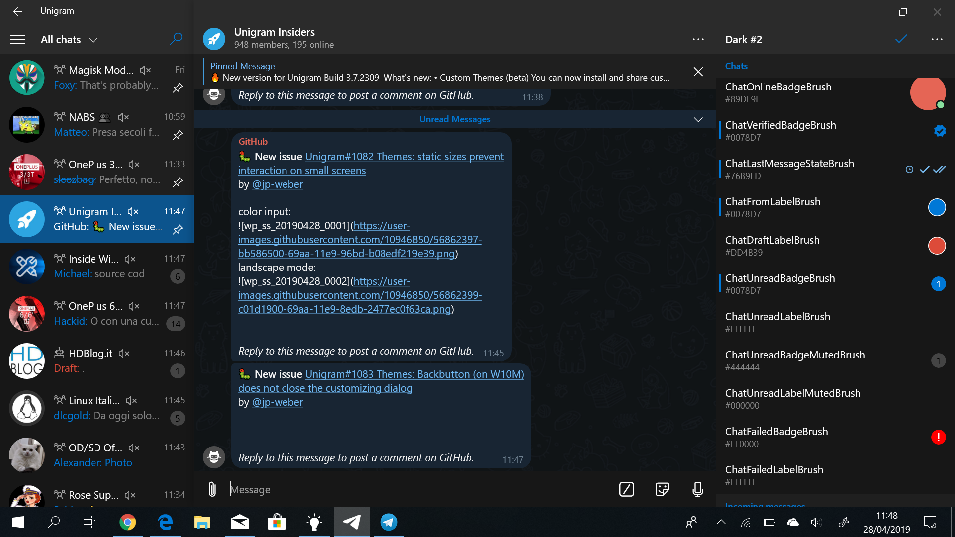 Themes: Backbutton (on W10M) does not close the customizing dialog · Issue #1083 · UnigramDev ...