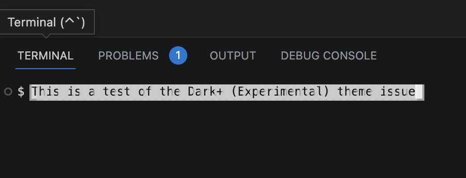 In Dark+ V2 terminal display strange colouring · Issue #173281 ...
