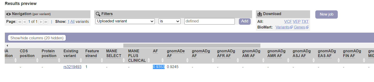 1kg AF field is empty · Issue #1272 · Ensembl/ensembl-vep · GitHub
