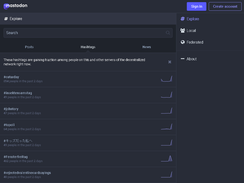 Mastodon(4.0+) servers: trending posts, tags, and links · Issue #11837 ...