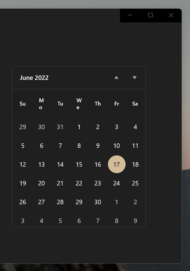 Calendarview Has Incomplete Styles In Xaml Islands · Issue 7256