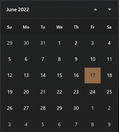 Calendarview Has Incomplete Styles In Xaml Islands · Issue 7256 