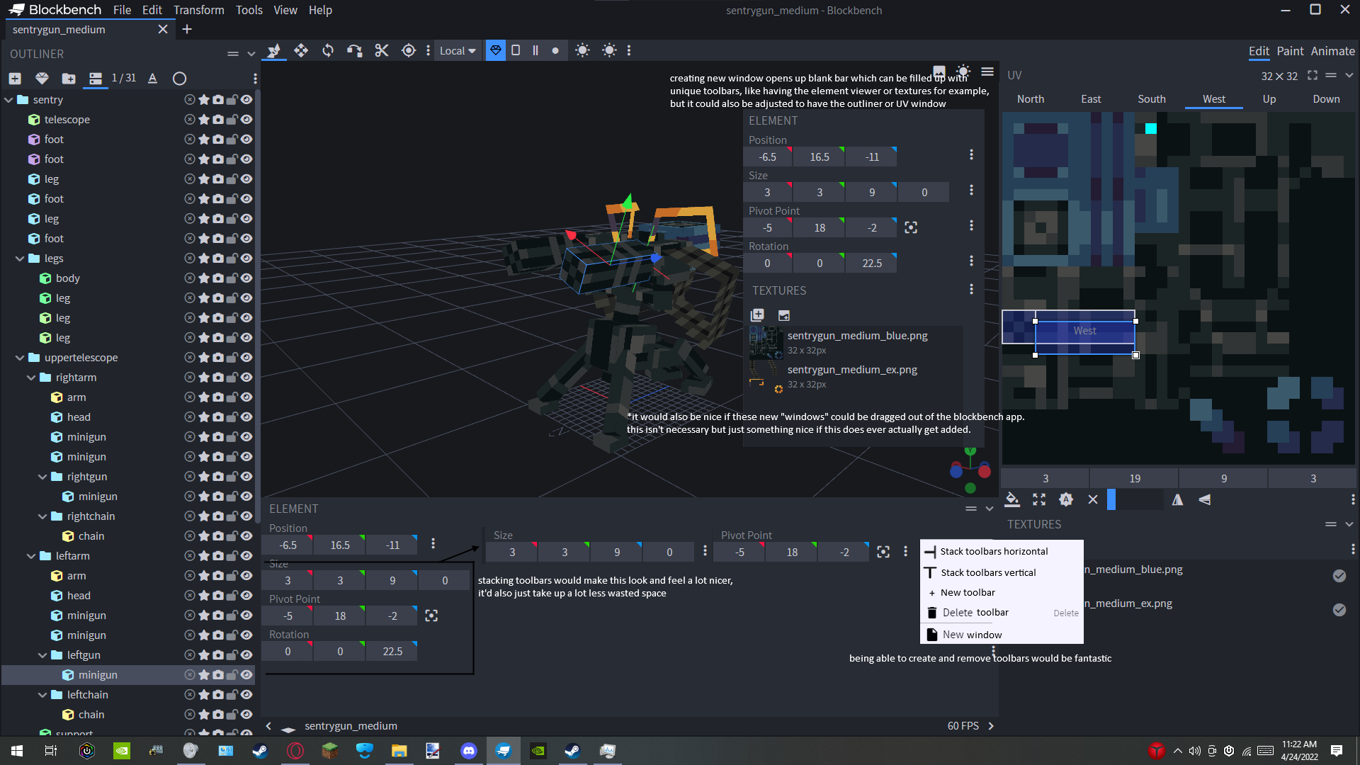 [Suggestion] Create new toolbar windows + create/remove customizable ...