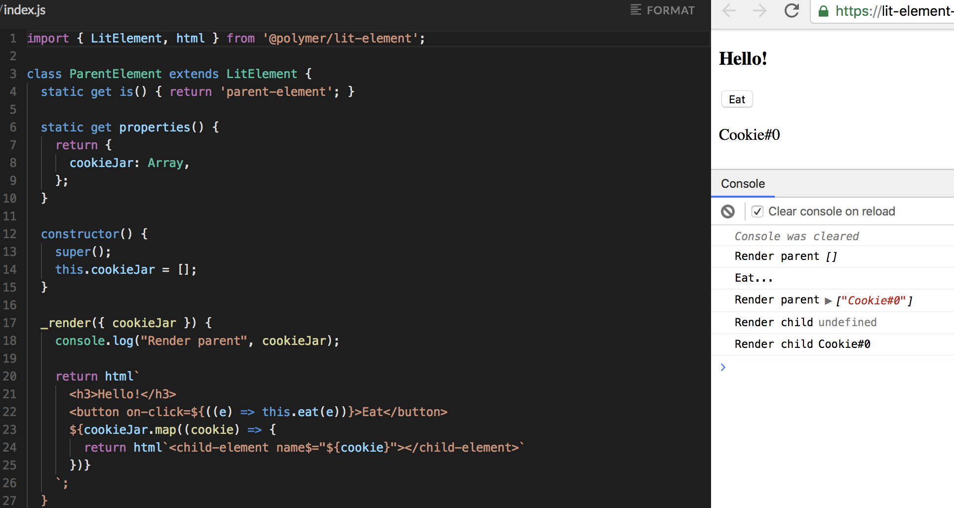 Arrays causing child element's render to trigger twice · Issue #129 · lit/lit-element · GitHub