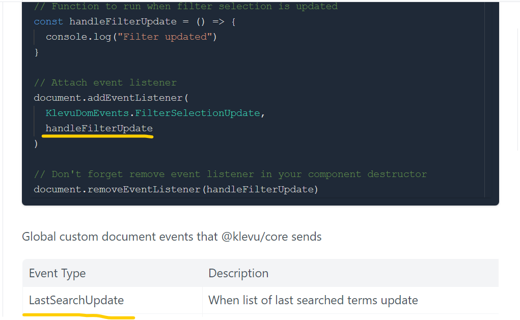 how to get Last searches from the Klevu SDK · Issue #146 · klevultd/frontend-sdk · GitHub