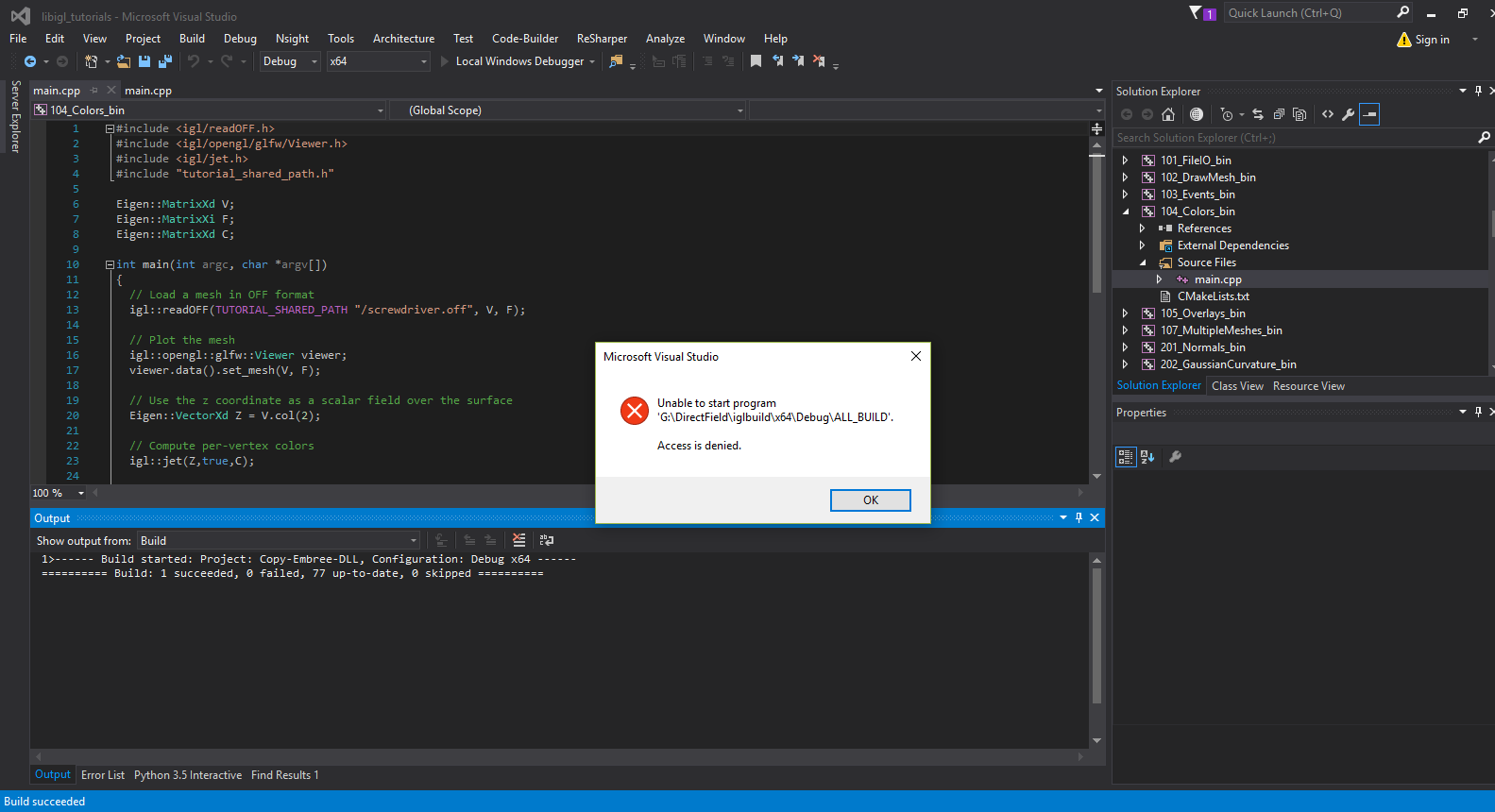 Error Win10+Visual Studio 2015 · Issue #749 · libigl/libigl · GitHub