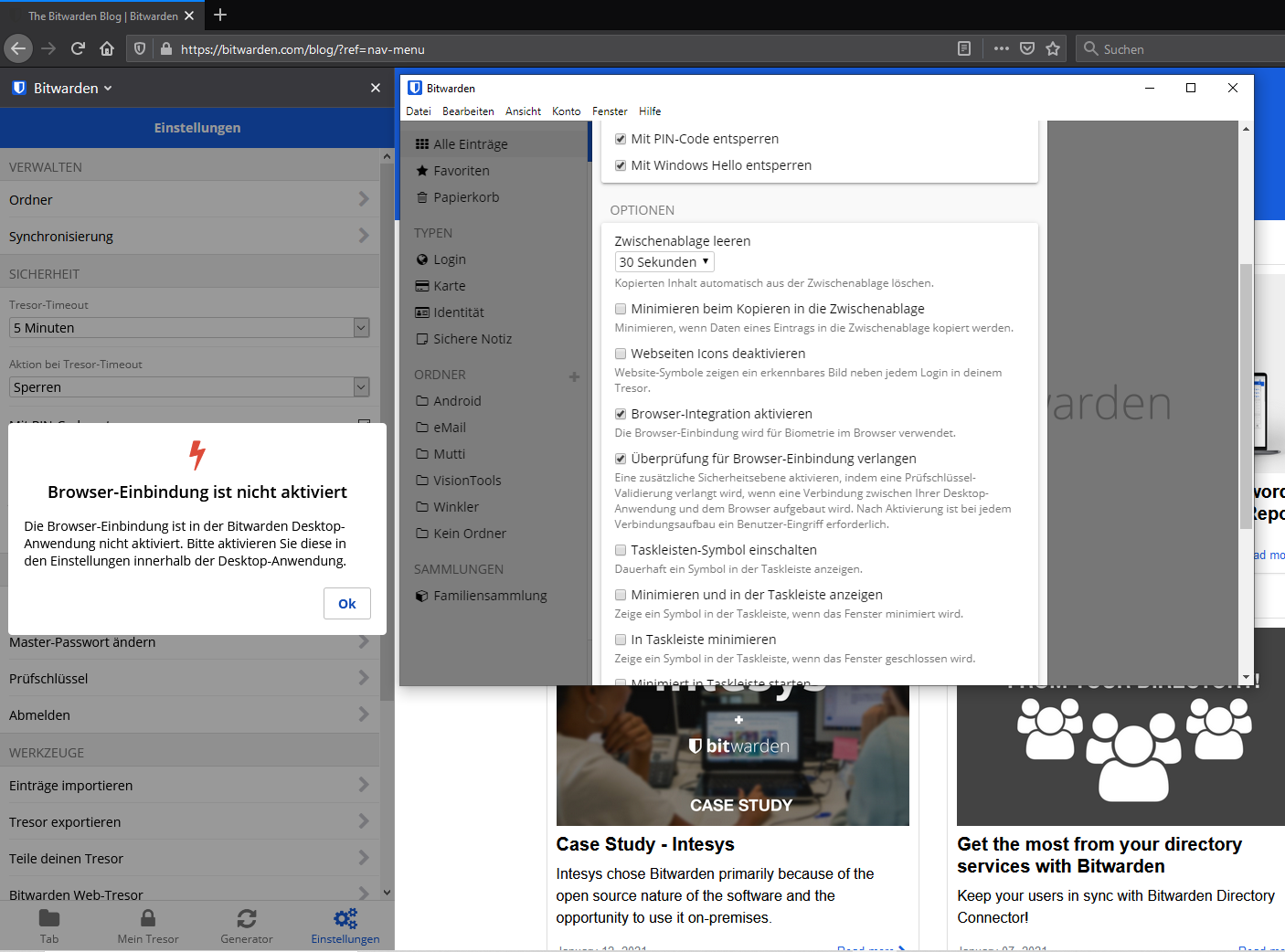 Biometric unlocking w/ desktop companion app does not work w/ Firefox Windows 10 · Issue #1560 ...