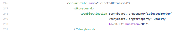 ListBox SelectedItem row highlighting barley visible after listbox lost ...