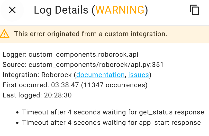 Bug: Entity still not updating · Issue #41 · humbertogontijo/homeassistant-roborock · GitHub