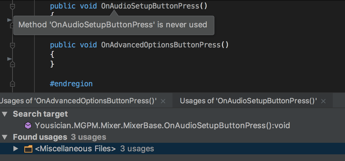 Method marked as never used when used by child classes · Issue #922 ...