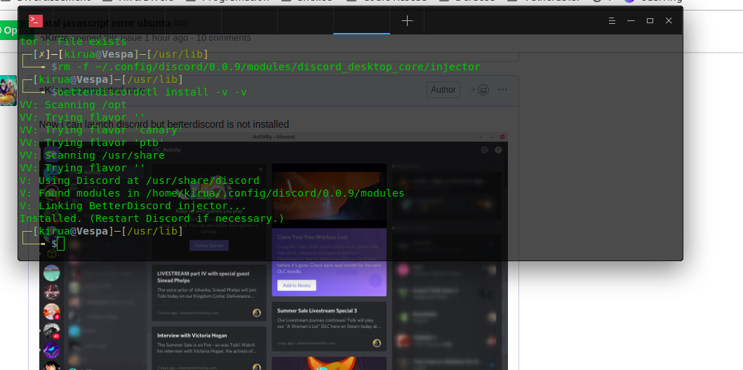 fatal javascript error ubuntu · Issue #48 · bb010g/betterdiscordctl · GitHub
